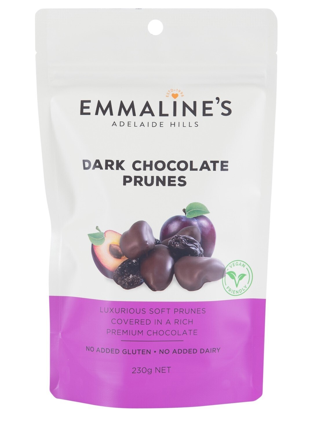 Emmaline's Dark Chocolate Prunes - 8 x 230g | Foodistribute